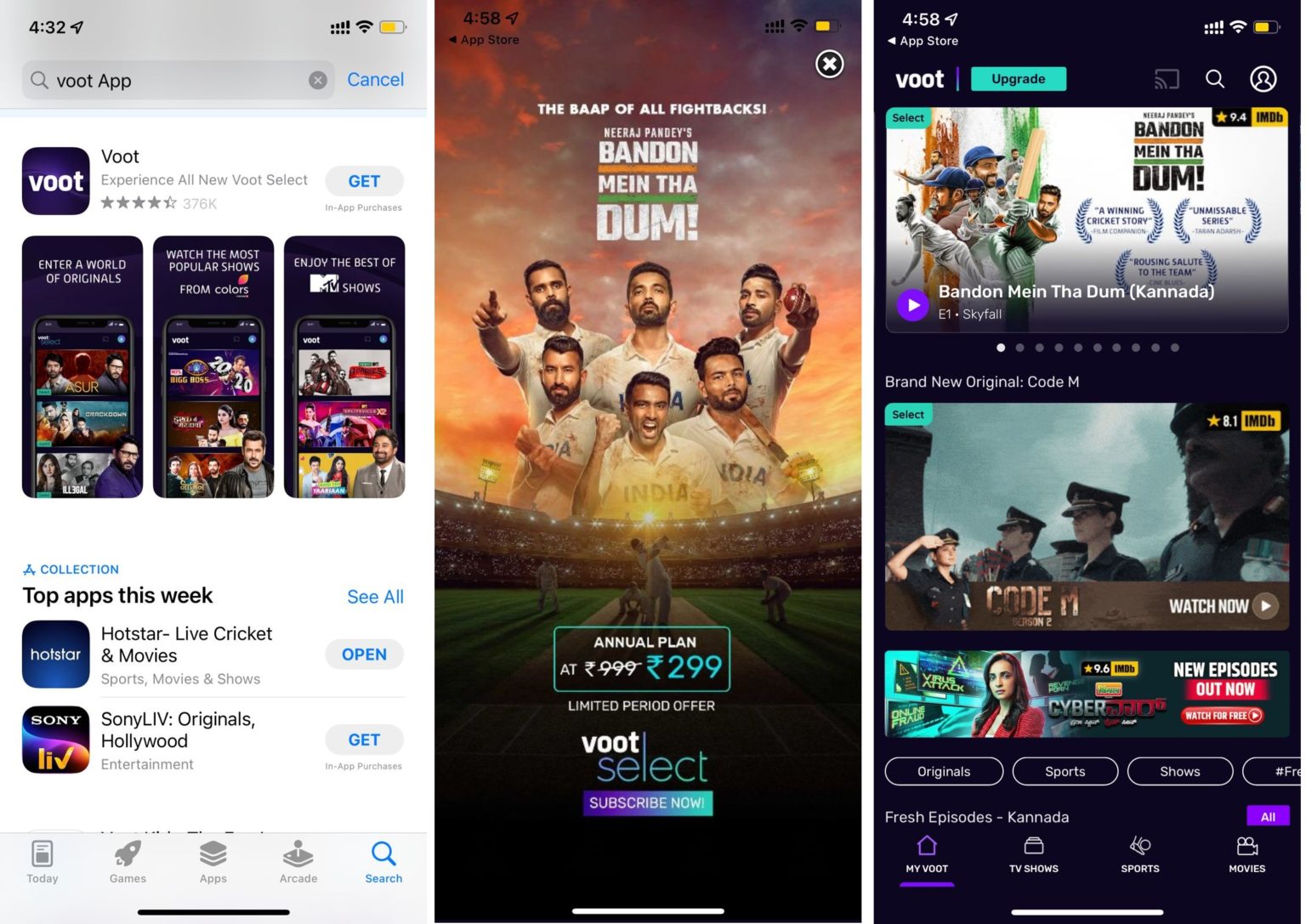 Voot App Download for iPhone/iOS